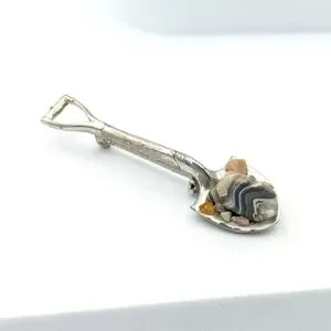 Vintage | Jewelry | Vintage Brooch Pin Of A Shovel With Polished Stones ...